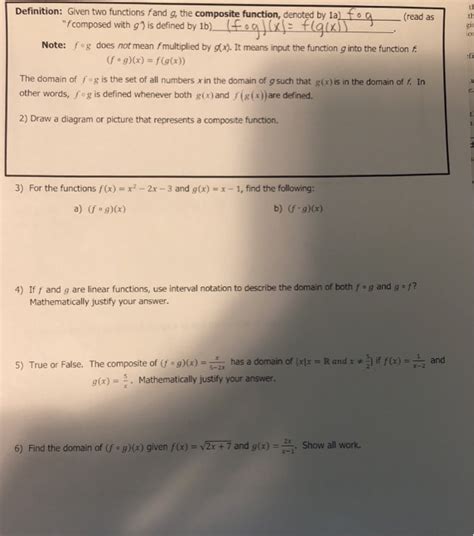 Solved Definition Given Two Functions Fand G The Composite Chegg