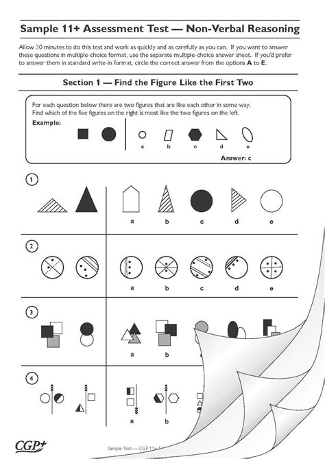 Non Verbal Reasoning Practice Paper GL And Other Providers CGP Plus