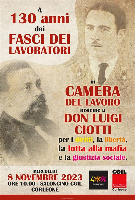 Corleone mercoledì incontro della Cgil con Don Luigi Ciotti alla