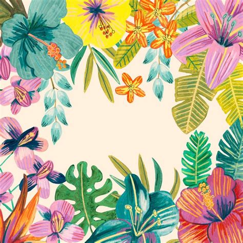 Uitnodiging Feestje Tropische Bloemen Kaartje2go