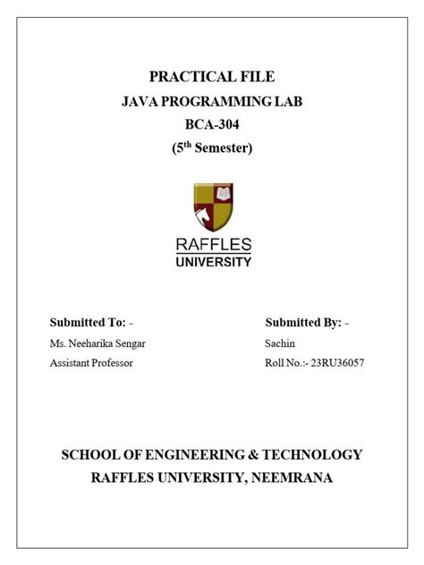 Java Programming Lab Practical File Pdf