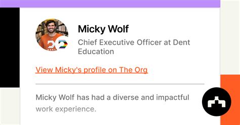 Micky Wolf Chief Executive Officer At Dent Education The Org