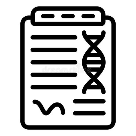 Dna Test Document Line Icon Genetic Research Concept Vector Graphics