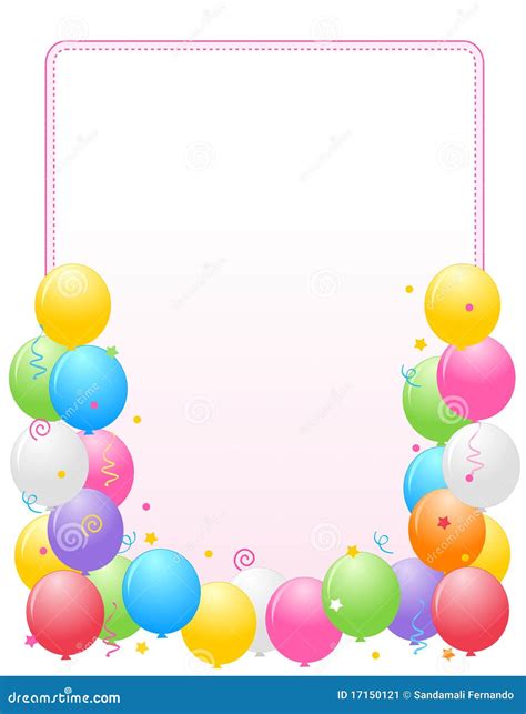 Colorful Balloons Border Party Frame Cartoon Vector Cartoondealer