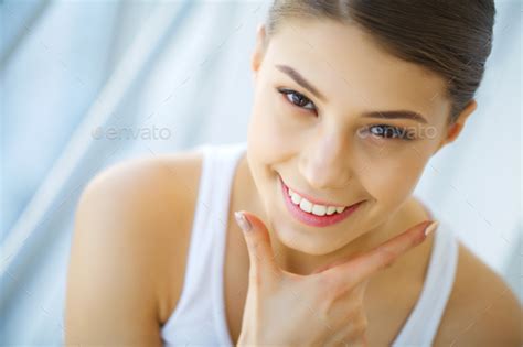 Beauty Woman Portrait Girl With Beautiful Face Smiling High