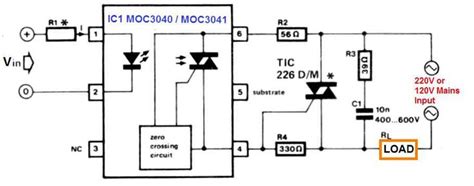 220v Solid State Relay Ssr Circuit Using Triac And Optocoupler