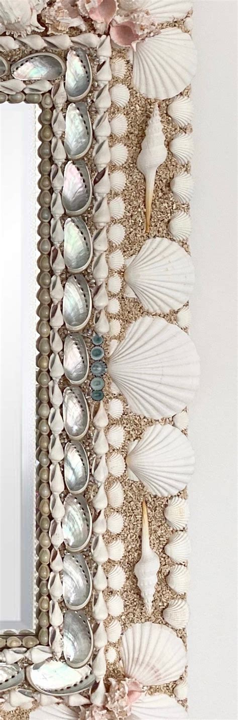 Seashell Mirror Seashell Art Hanging Shell Mirror Shell Art Coastal
