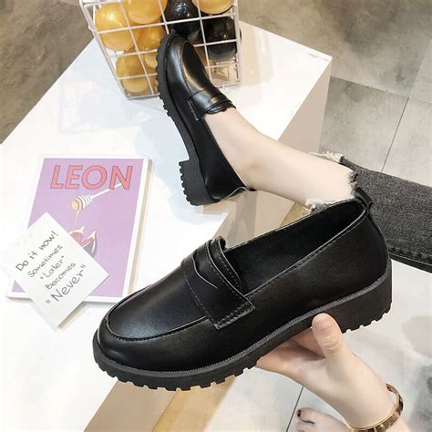 Women Flats Shoes Loafers Black Slip On Flat Shoes Grandado