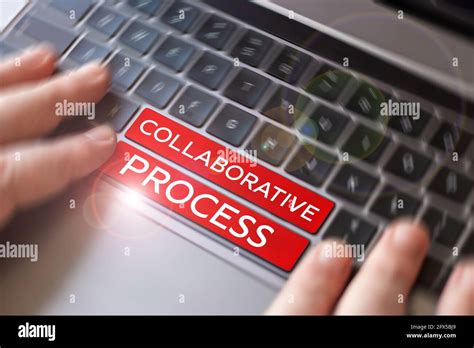 Text Caption Presenting Collaborative Process Word Written On People