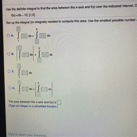 Solved Use The Definte Integral To Find The Area Between The
