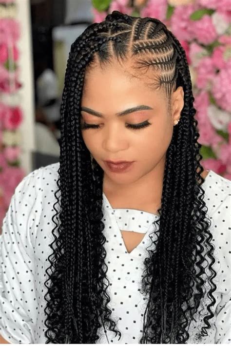 24 Gorgeous Feed In Braids Hairstyles You Need To Try In 2021 Honestlybecca Cute Box Braids