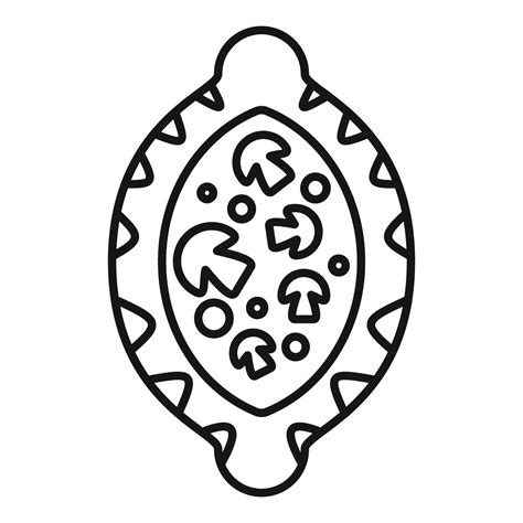 Baking Dish With Mushrooms Kitchen Utensil For Cooking Food Line Icon