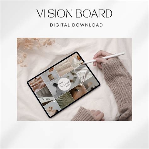 Digital Vision Board Canva Template Vision Board Template Vision