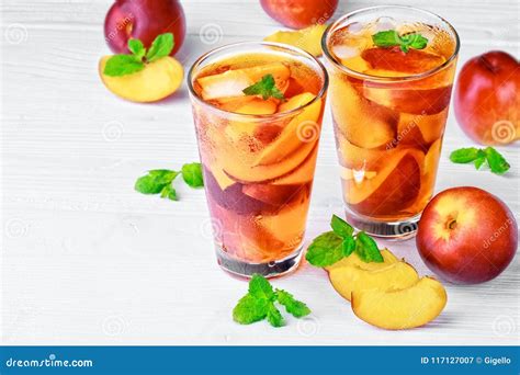 Peach Ice Tea Stock Image Image Of Juice Summer Fresh 117127007