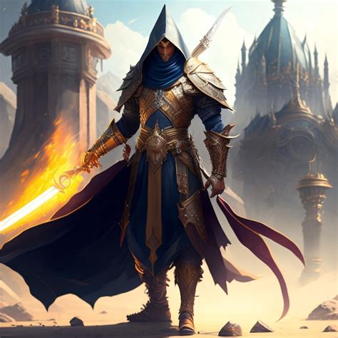 Premium Ai Image Illustration Of 3d Assasin Character With Landscape