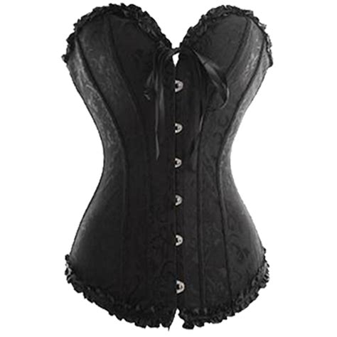 Plus Size Women Corset Bustier Top Lace Up Waist Training Corsets Black