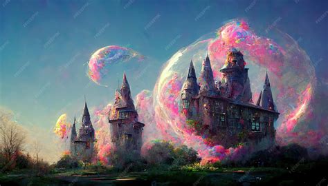Premium Ai Image Magic Shield Castle Fantasy Concept Art Illustration
