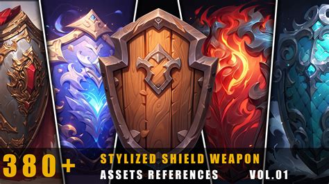Artstation 380 Stylized Shield Weapon Assets References Vol01