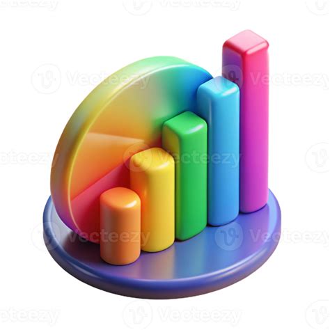 Elegant Modern Data Visualization Chart Colorful Gradient Isolated