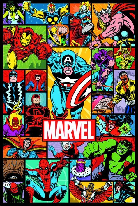 An Image Of The Avengers Poster With Many Different Colors And