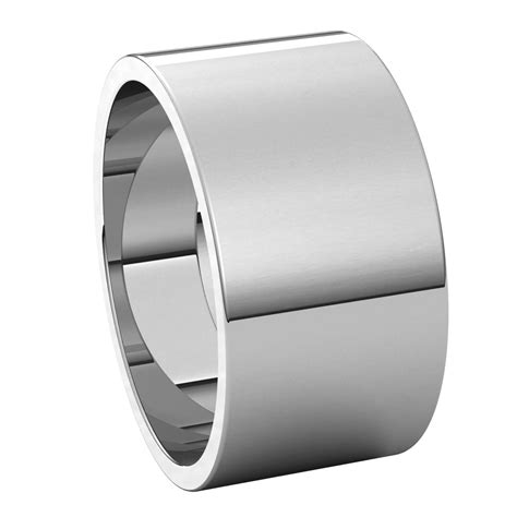 White Gold 10mm Flat Wedding Band
