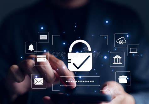 Businessman Using Mobile Phone Secure Encryption Technology