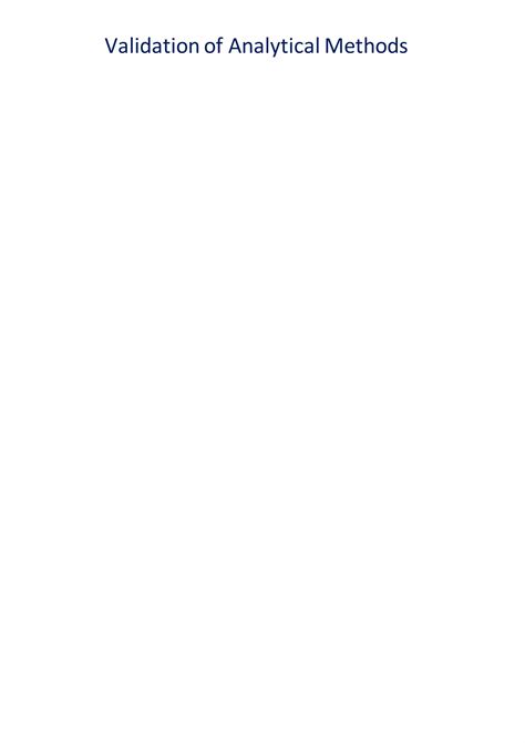 Analytical Validation Pdf