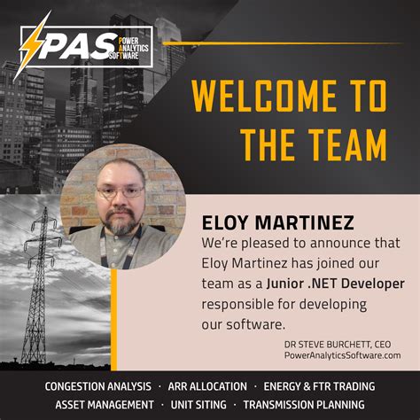 Eloy Martinez Joins The Power Analytics Software Team Power Analytics Software