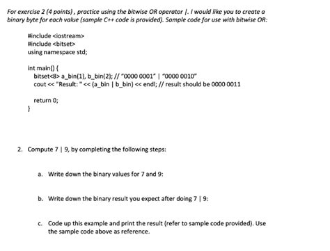 Solved For Exercise 2 4 Points Practice Using The Bitwise Chegg Com