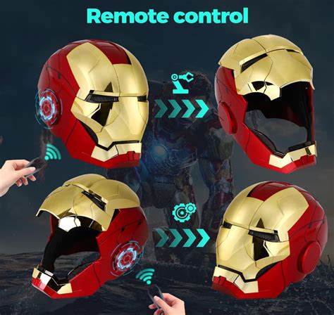 Iron Man Gold Mk5 Helmet Electronic Voice Activated Openandclose Mask