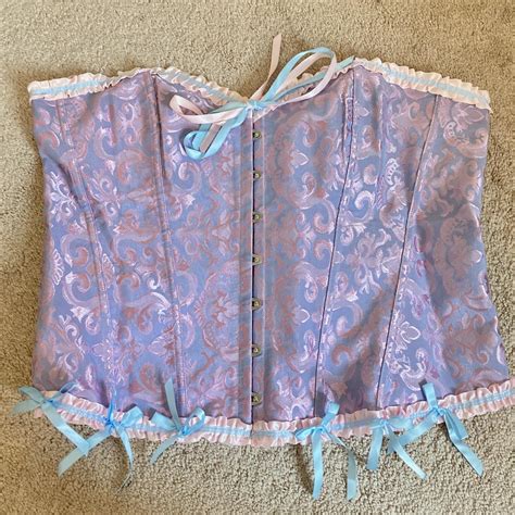 Womens Pink And Purple Corset Depop