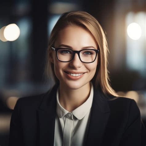 Premium Photo Business Casual Woman Smiling In An Office