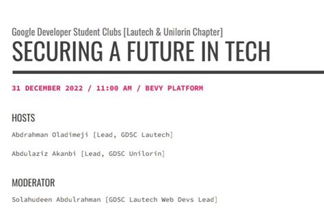 Solahudeen Abdulrahmon On Linkedin Summence Gdsclautech Developers