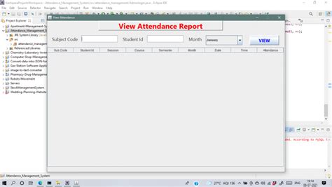 Attendance Management System Project In Java With Source Code And
