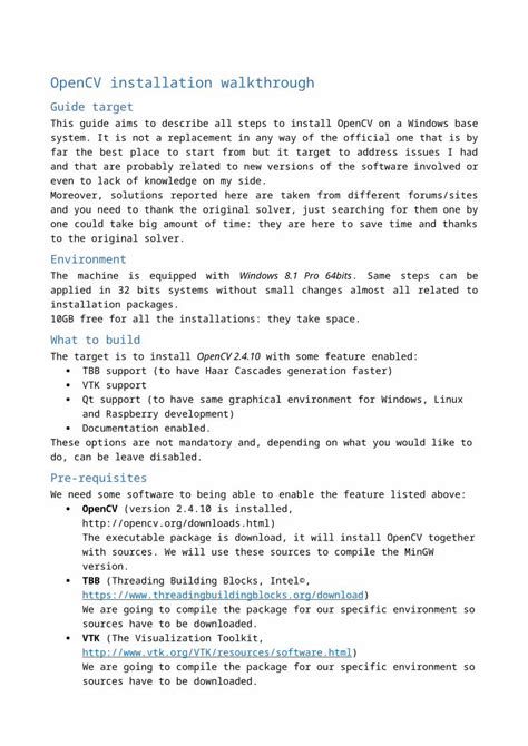 Docx Opencv Installation Walkthrough Web Viewopencv Installation