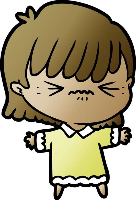 Annoyed Cartoon Girl 12399672 Vector Art At Vecteezy