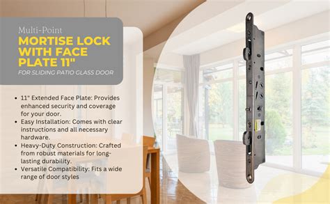 Multi Point Mortise Lock With Face Plate 11 For Sliding Patio Glass