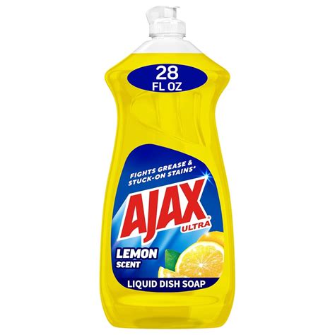 Ajax Dishwashing Liquid Dish Soap Yellow Lemon 28 Oz 3 Pack