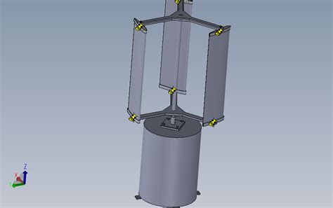 垂直轴风力发电机 Solidworks 2015 模型图纸下载 懒石网