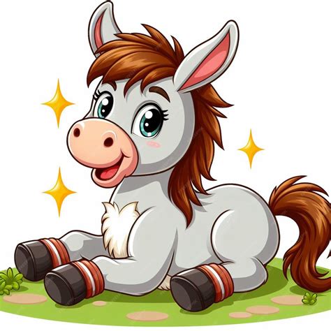 Premium Vector Cute Mule Vector Cartoon Illustration