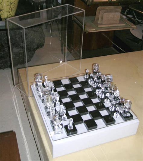 Lucite Chess Set At 1stdibs Lucite Chess Board