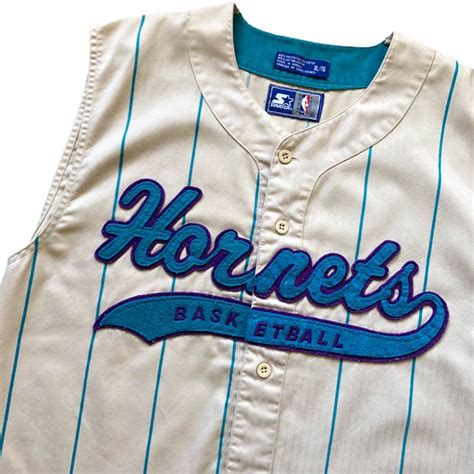 Vintage Vintage Starter Charlotte Hornets Pinstripe Jersey Grailed