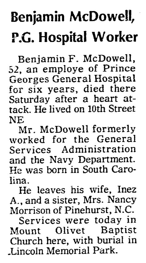 Benjamin Franklin Mcdowell 1920 1973 Mémorial Find A Grave