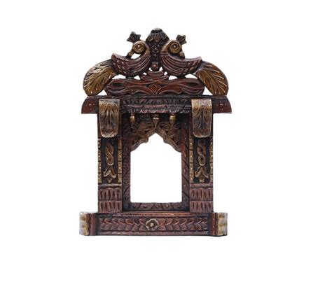 Buy Brown Decorative Engineered Wood Peacock Wall Hanging Jharokha At