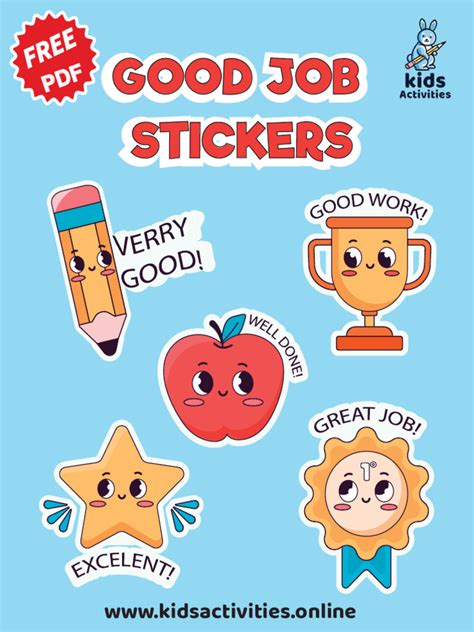 Printable Good Job Stickers For Students Pdf