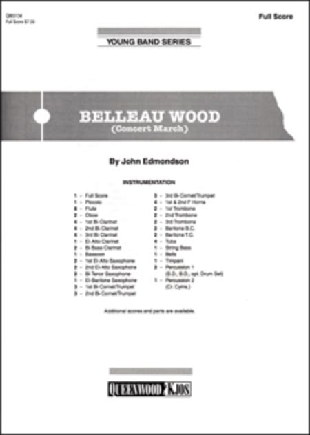 Belleau Wood Score By John Edmondson Concert Band Sheet Music