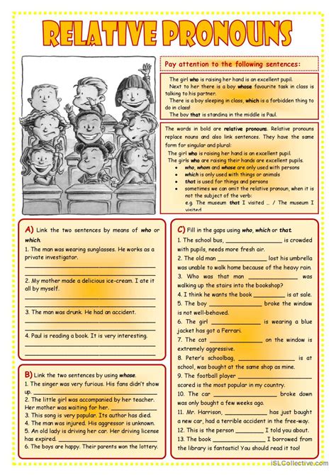 Relative Pronouns Esl Worksheets