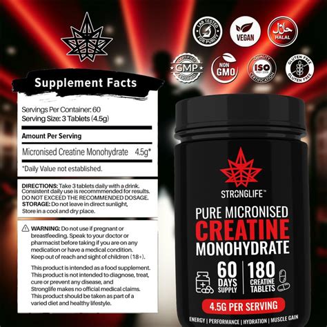 180 Creatine Monohydrate Tablets 2 Months Supply
