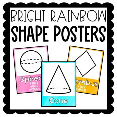 Bright Rainbow Shape Posters By Teaching With Love And Excellence