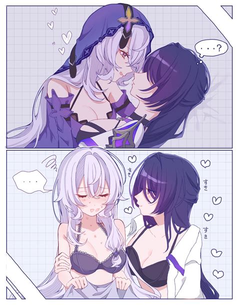 Acheron And Black Swan Honkai And 1 More Drawn By Strkope Danbooru